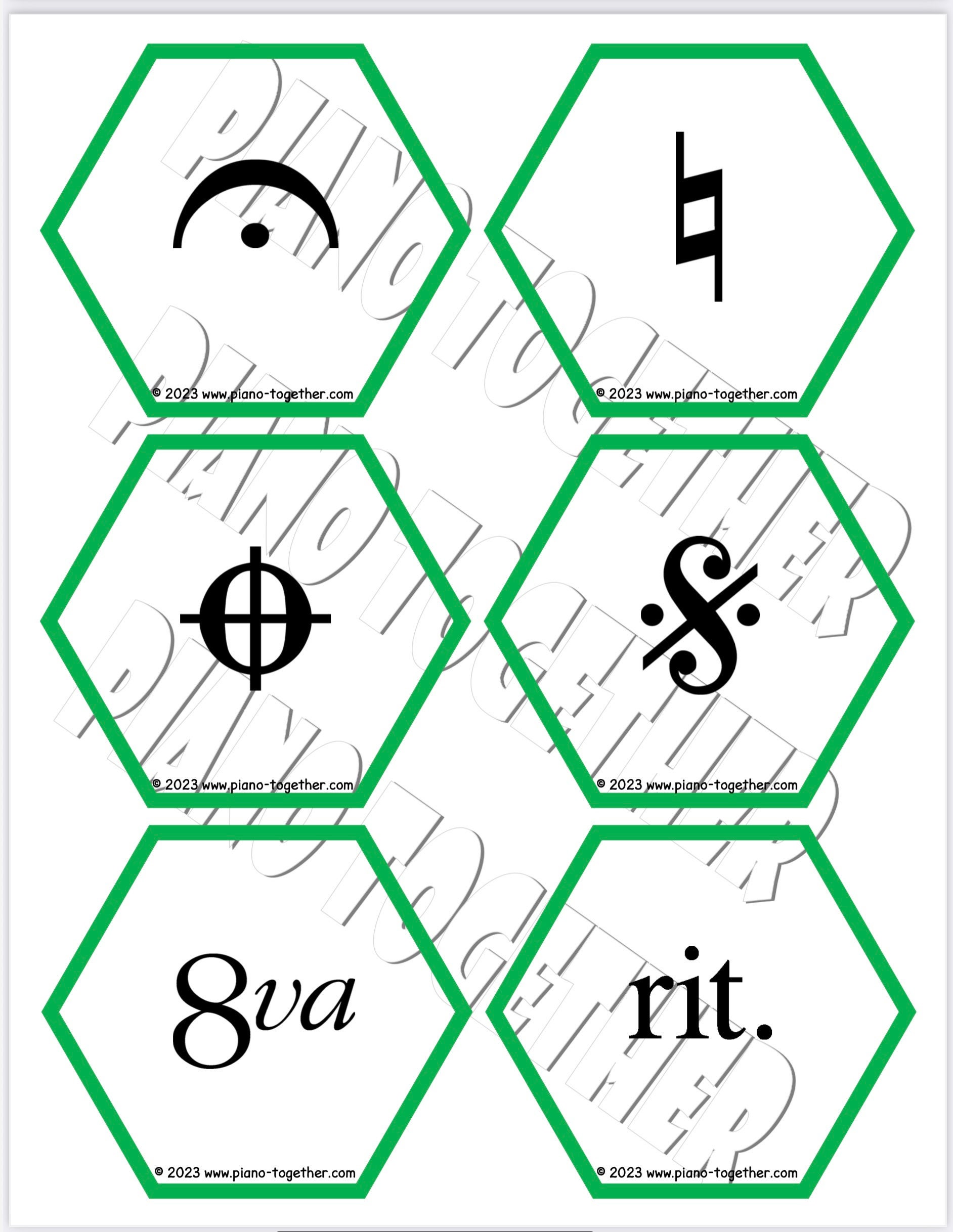 Printable Hexagon Music Score Study Activity - Etsy