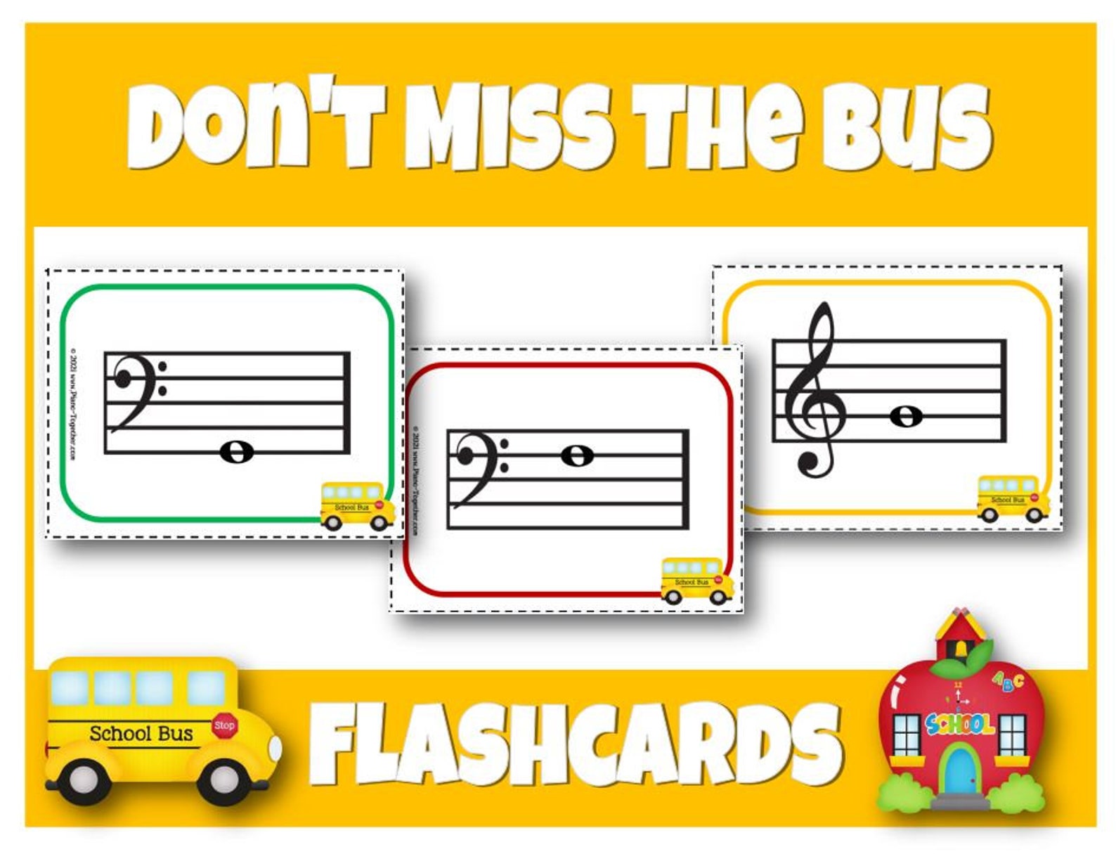 Don't Miss the Bus Music Note Practice With Flashcards and a Powerpoint ...