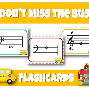 Don't Miss the Bus Music Note Practice With Flashcards and a Powerpoint ...