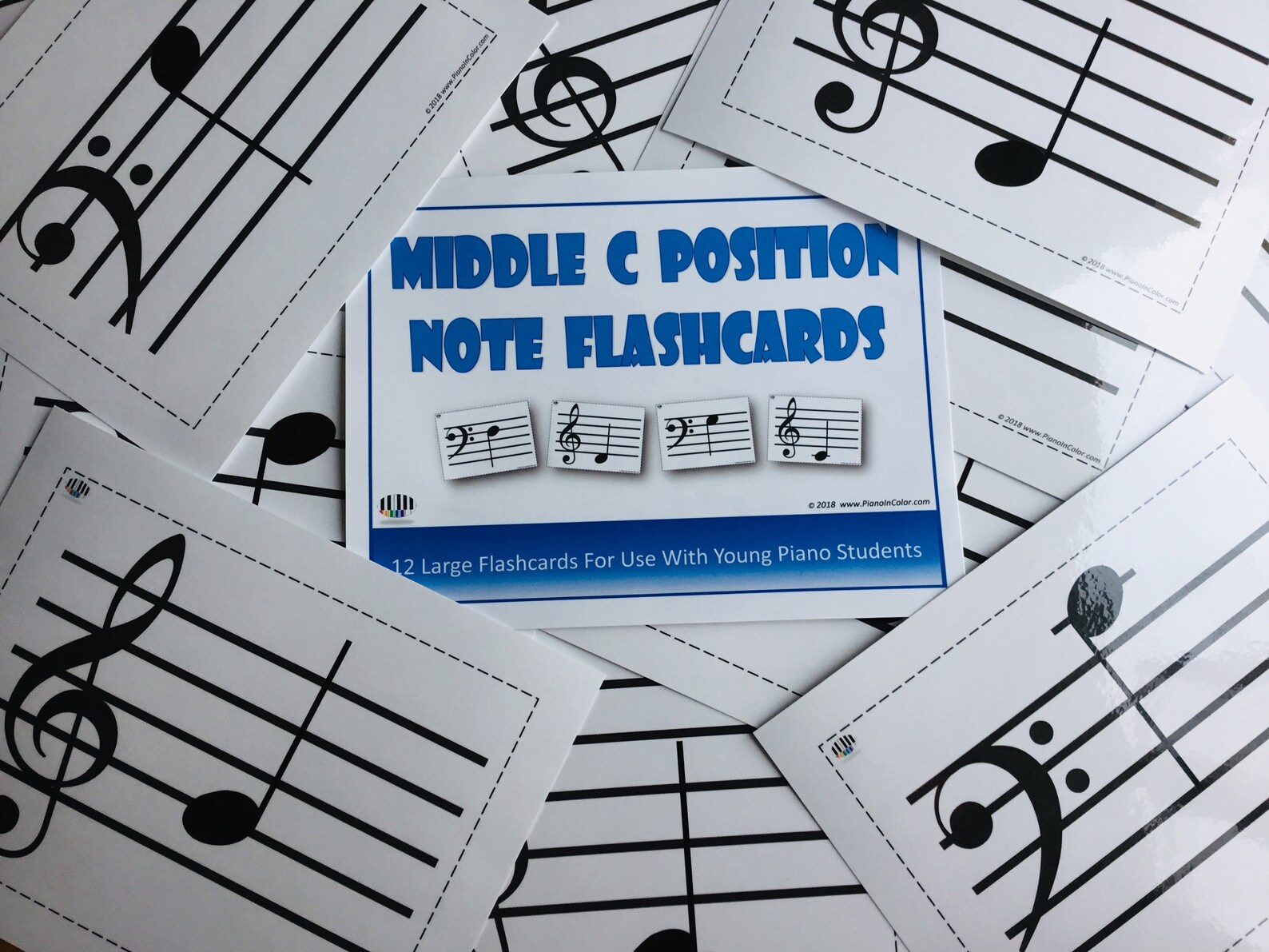 Middle C Position Music Note Flashcards - Etsy
