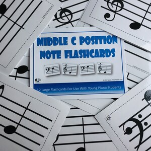 Middle C Position Music Note Flashcards - Etsy