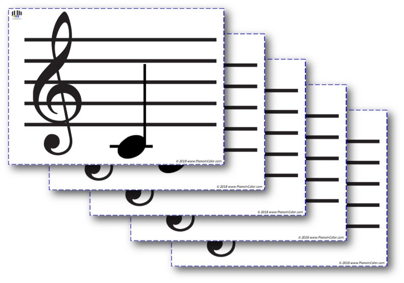 Middle C Position Music Note Flashcards - Etsy