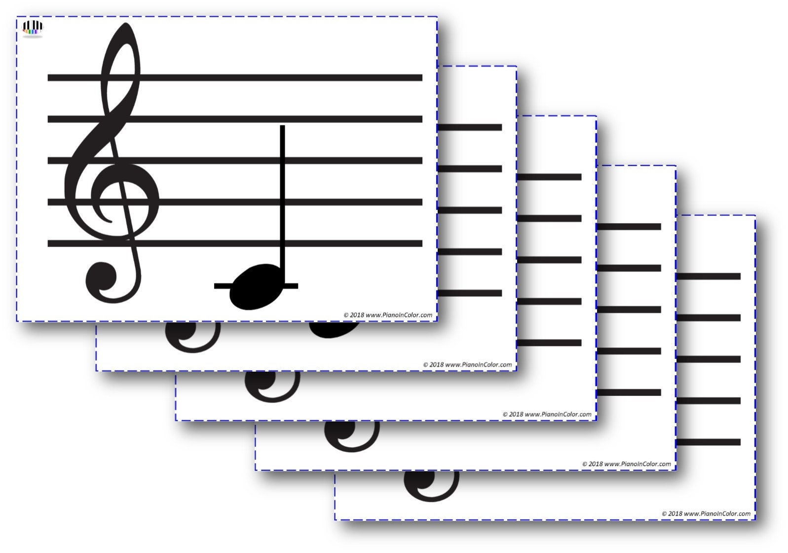Middle C Position Music Note Flashcards - Etsy