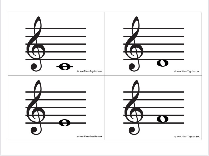 Piano Key Flashcards and Staff Note Flashcards - Etsy Australia
