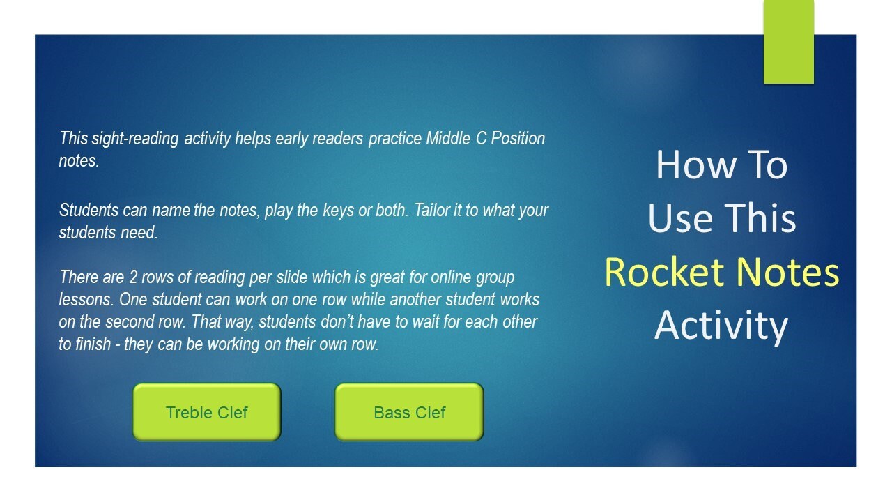Rocket Notes 2 Powerpoint Sight Reading Activity great for Online/zoom ...