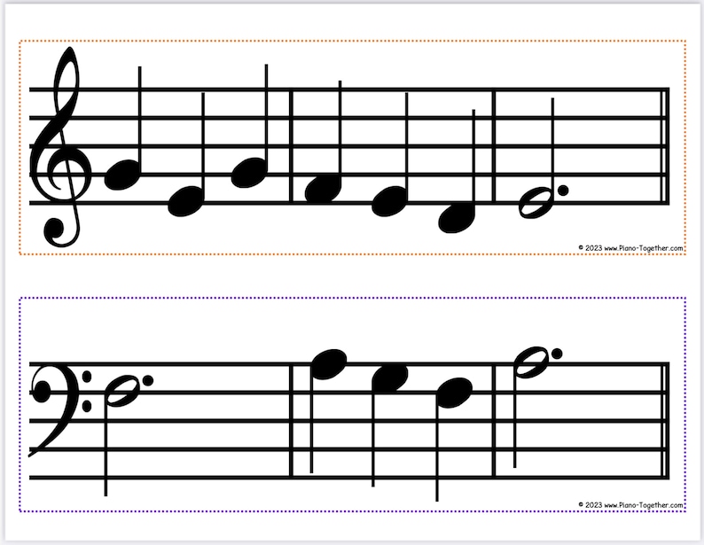100 Printable Sight Reading Flash Cards for Young Piano Students ...