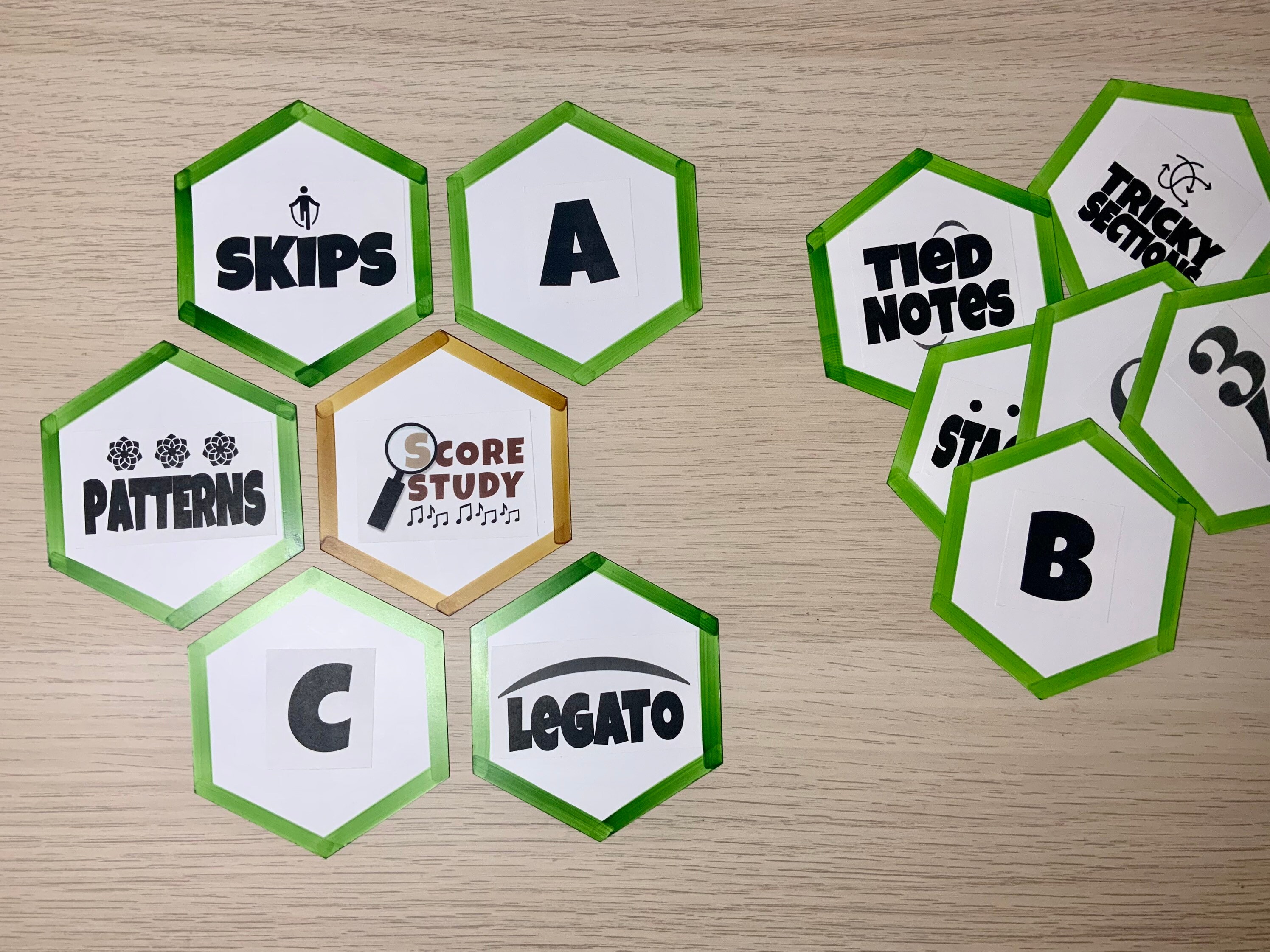 Printable Hexagon Music Score Study Activity - Etsy