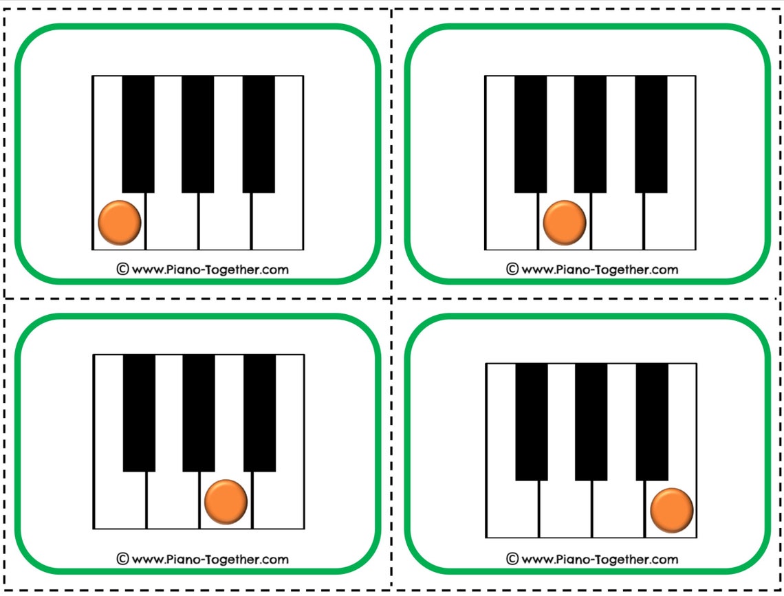24 Flashcards for Young Piano Students and Their Teachers - Middle C ...