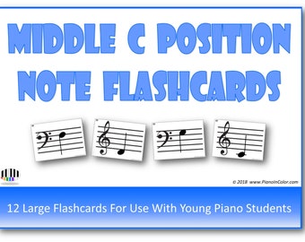 Bass Clef Note Reading for Beginning Piano in Middle C Position Left ...