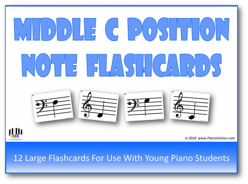 Middle C Position Music Note Flashcards - Etsy