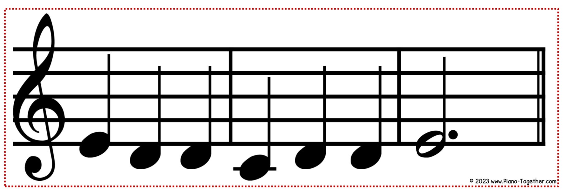 100 Printable Sight Reading Flash Cards for Young Piano Students ...