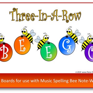 Music Spelling Bee Pack - SET C (learn Treble/bass Clef Notes With ...