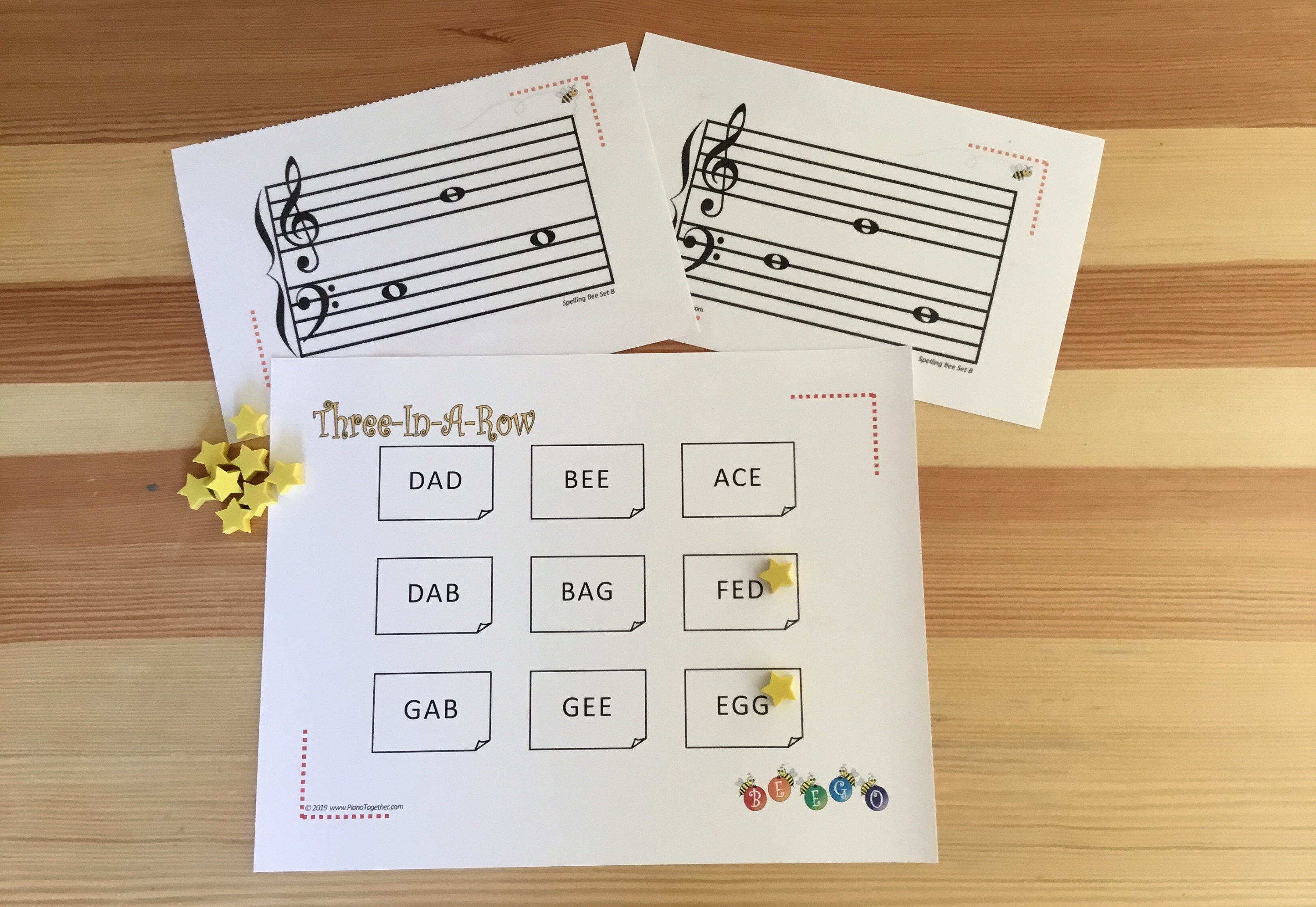 Music Spelling Bee Pack - SET B (learn Treble/bass Clef Notes With ...