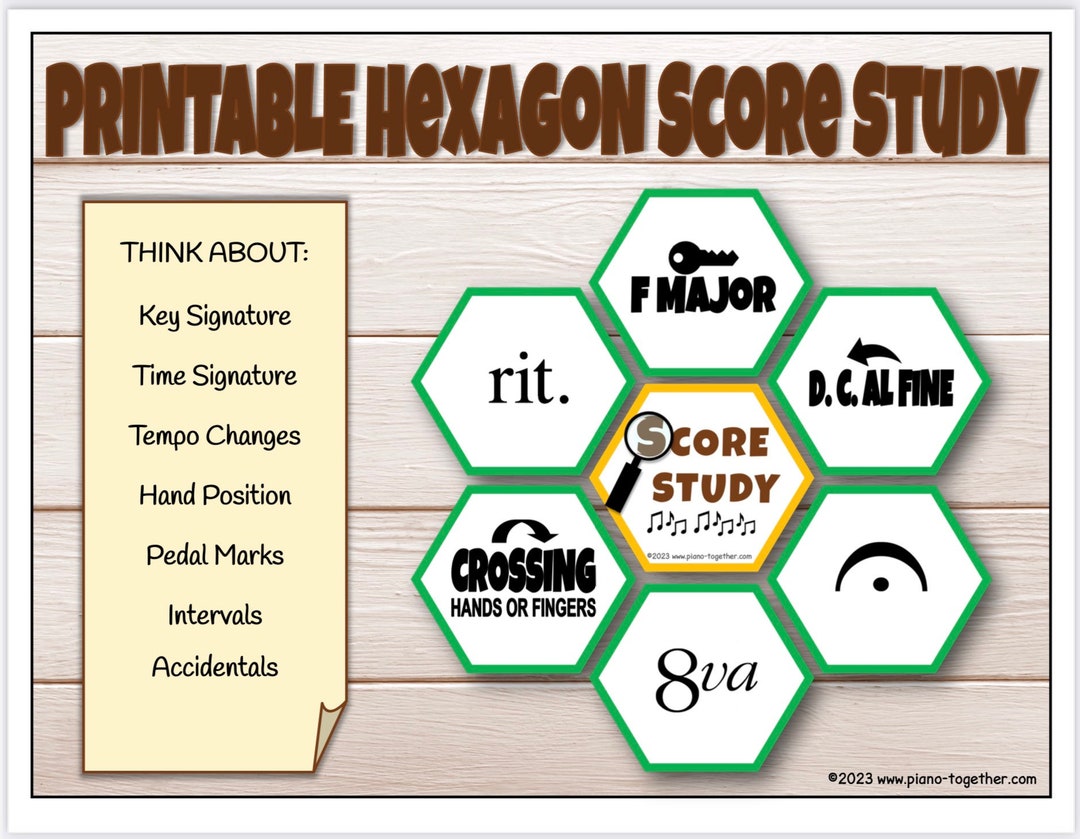 Printable Hexagon Music Score Study Activity - Etsy