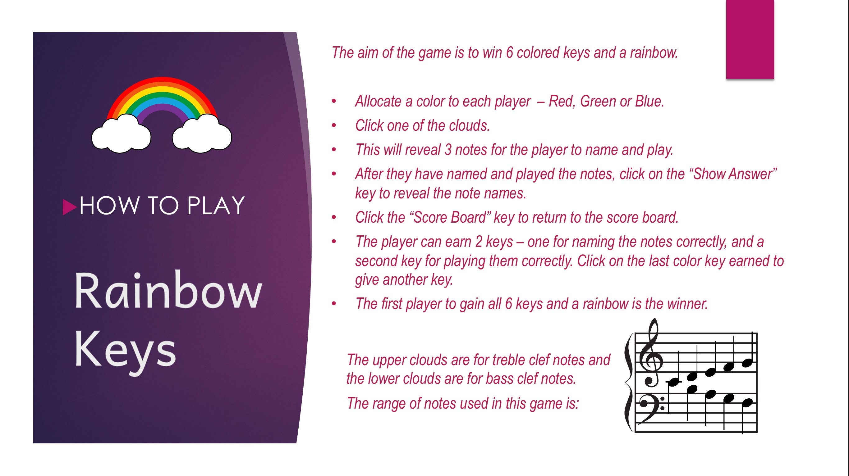 Rainbow Keys 2 Powerpoint: Practice Reading Music for Young Beginners ...
