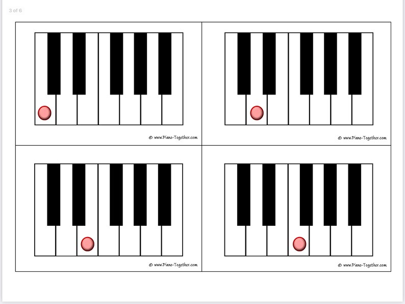 Piano Key Flashcards and Staff Note Flashcards - Etsy Australia
