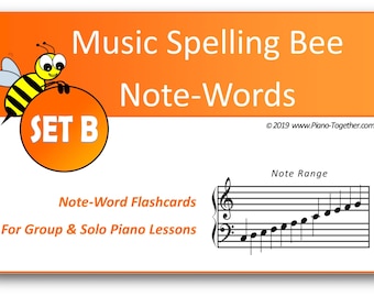Music Spelling Bee Pack - SET C (learn Treble/bass Clef Notes With ...
