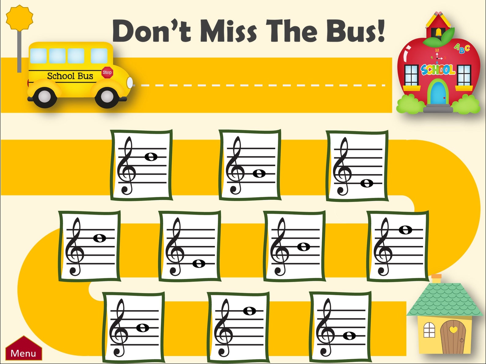 Don't Miss the Bus Music Note Practice With Flashcards and a Powerpoint ...