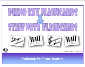 Mini tiny piano key flash cards - naughtybilla
