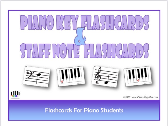 Piano Key Flashcards and Staff Note Flashcards | Etsy