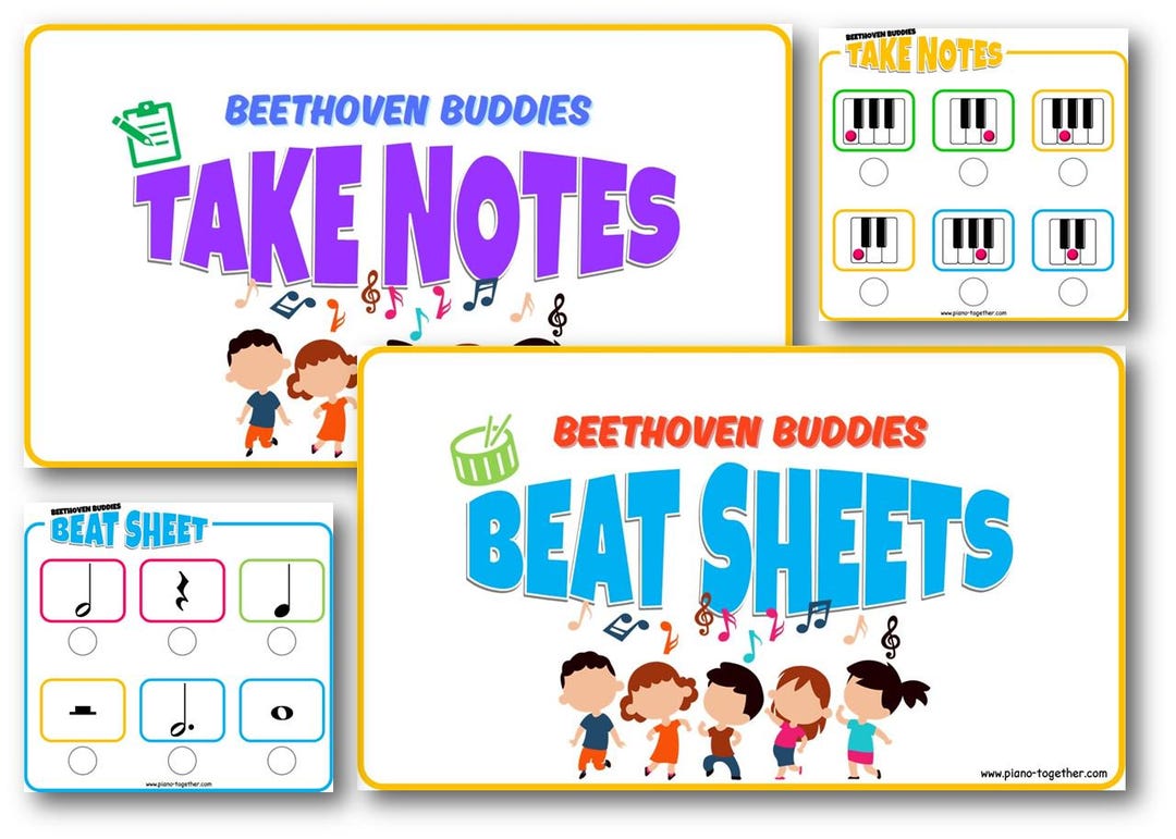 Beethoven Buddies Sticky Books - Beginner Piano Activities - Beat ...