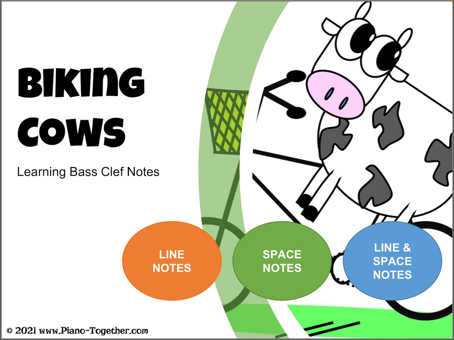 Biking Cows A Powerpoint/google Slides Game for Learning Bass Clef ...