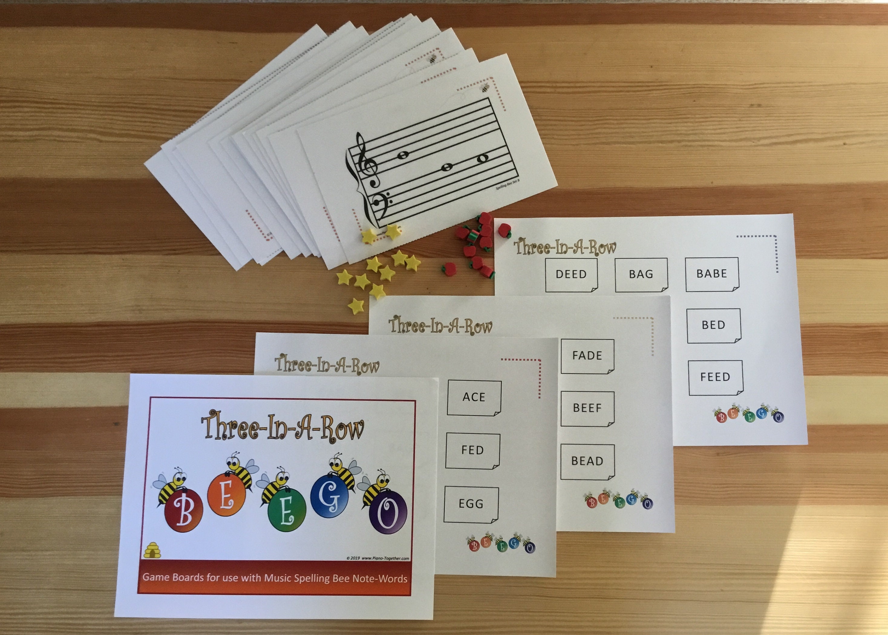 Music Spelling Bee Pack SET A learn Treble/bass Clef Notes With These ...