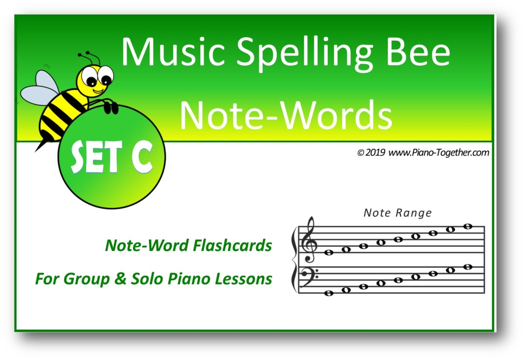 Music Spelling Bee Pack - SET C (learn Treble/bass Clef Notes With ...