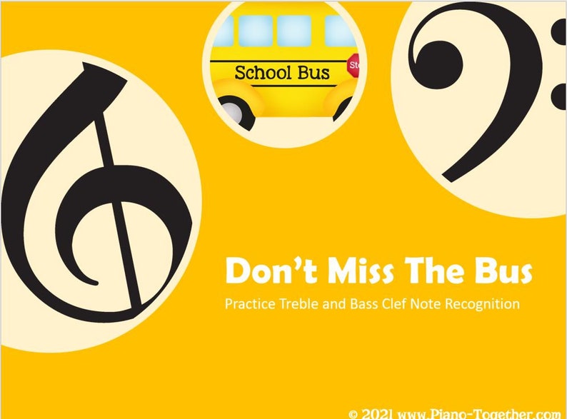 Don't Miss the Bus Music Note Practice With Flashcards and a Powerpoint ...
