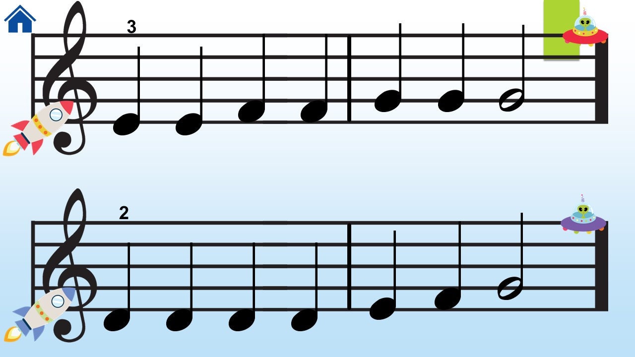 Rocket Notes 2 Powerpoint Sight Reading Activity great for Online/zoom ...