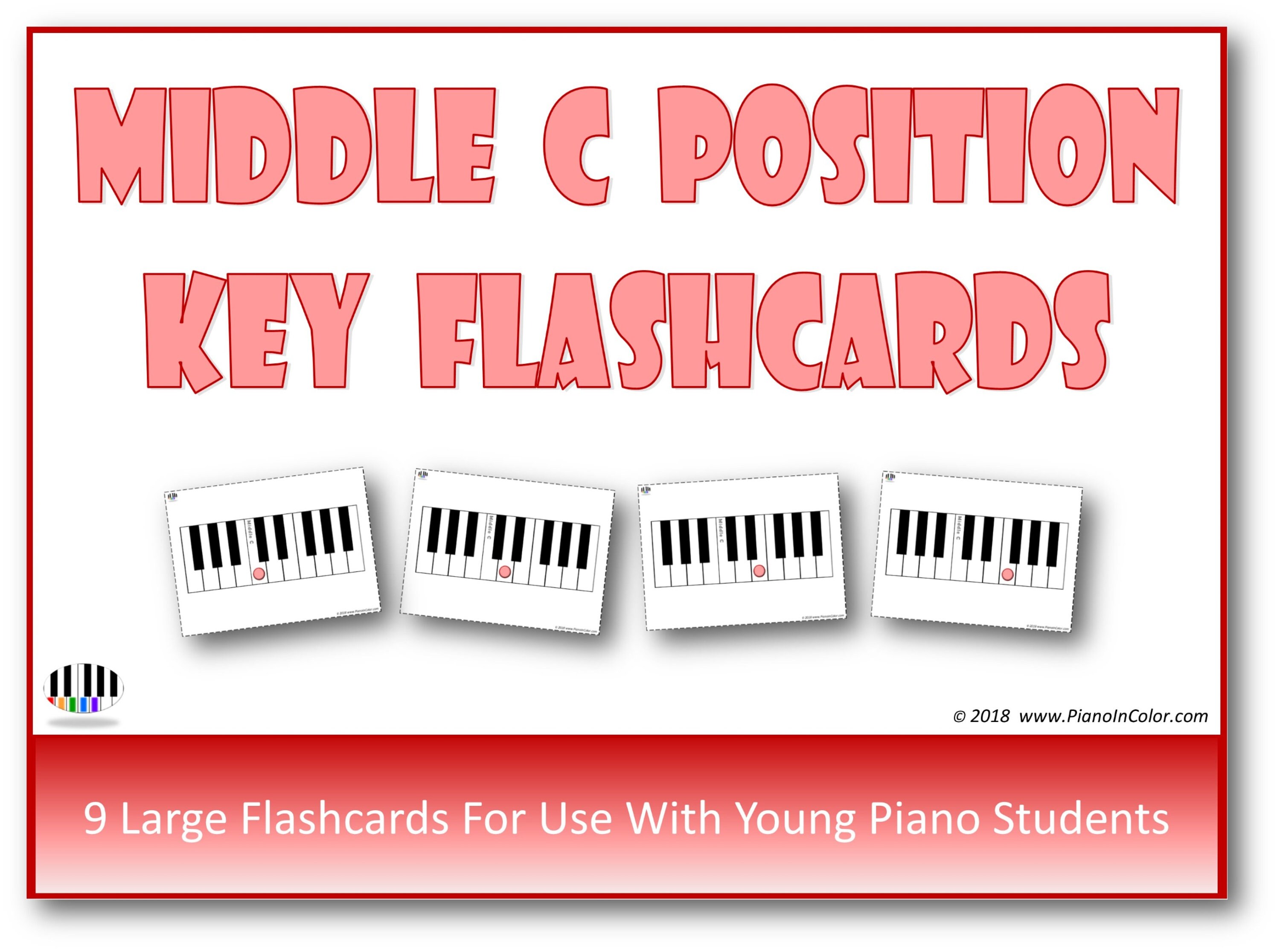 Middle C Position Piano Key Flashcards - Etsy