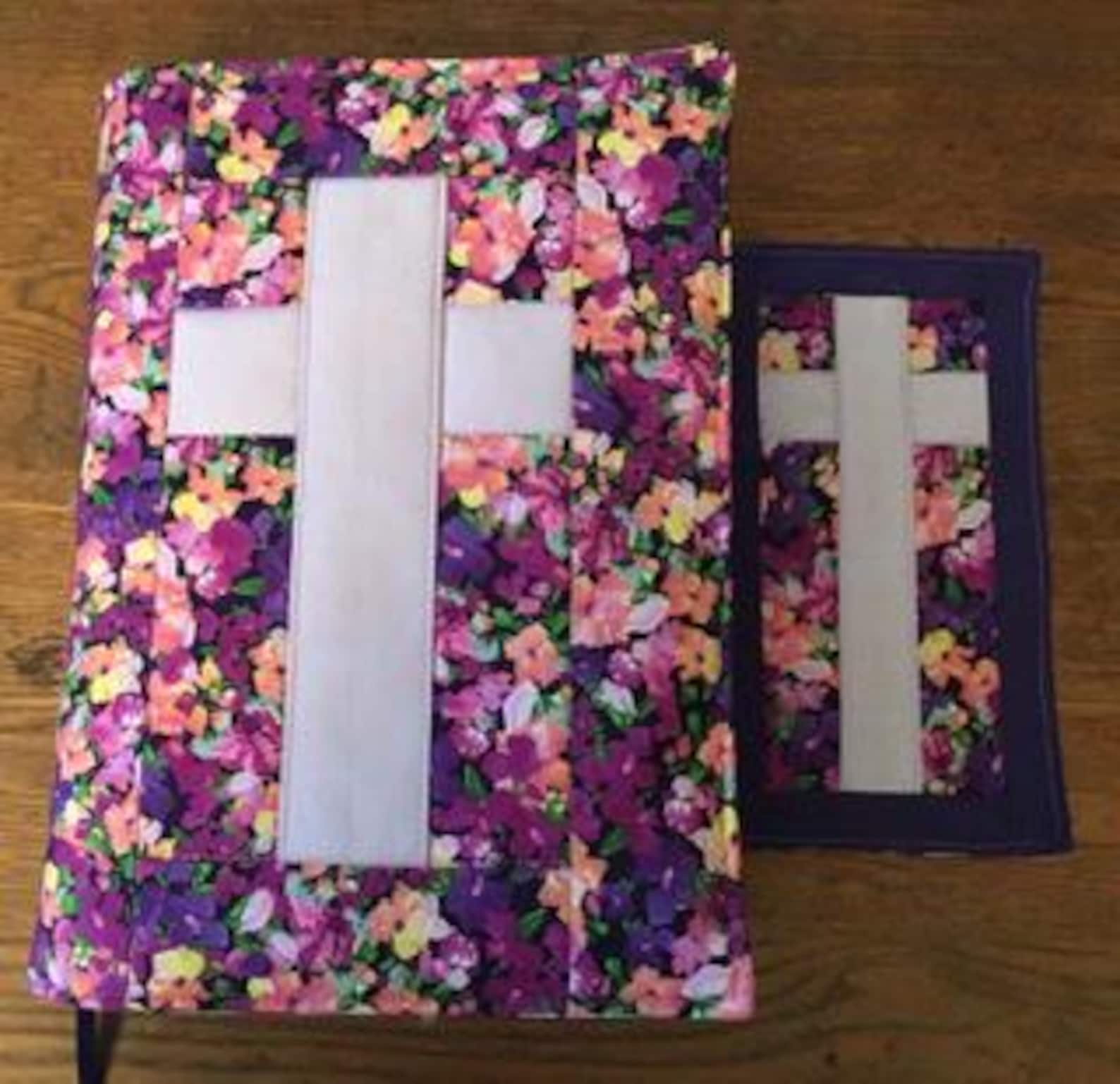 Handcrafted Quilted Fabric Bible Covers and Coordinating Bookmarks ...