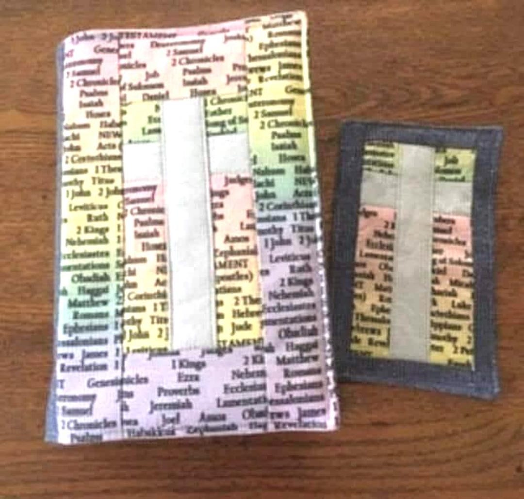 Handcrafted Quilted Fabric Bible Cover With Bookmark – Books of the ...