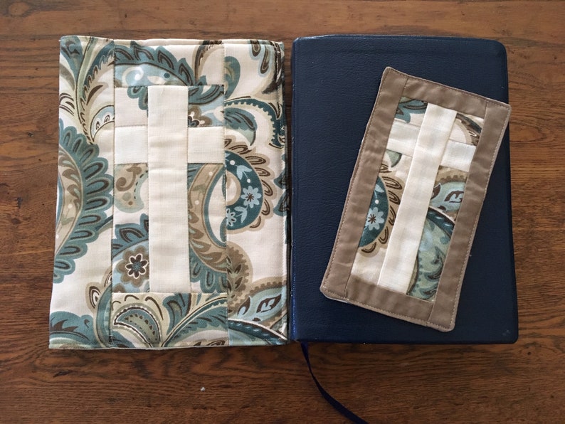 Handcrafted Quilted Fabric Bible Cover and Coordinating | Etsy
