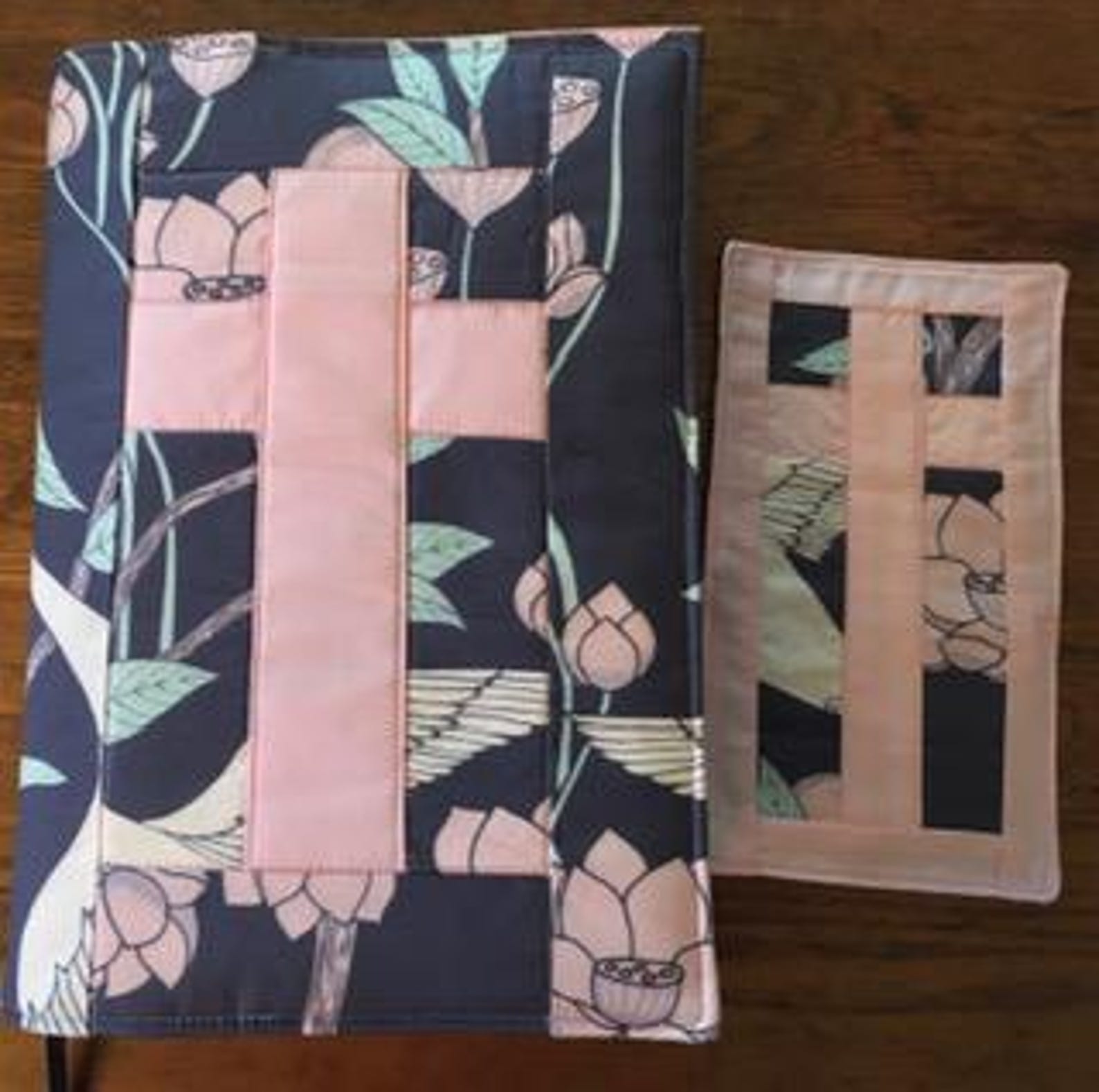 Handcrafted Quilted Fabric Bible Covers and Coordinating Bookmarks ...