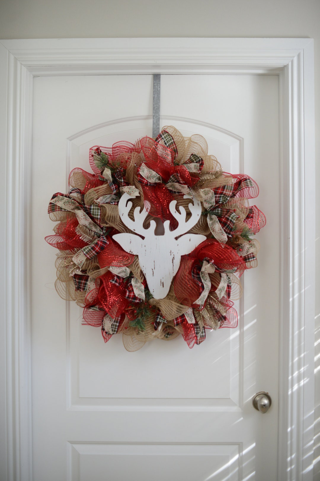 Rustic Holiday Deer Wreath - Etsy