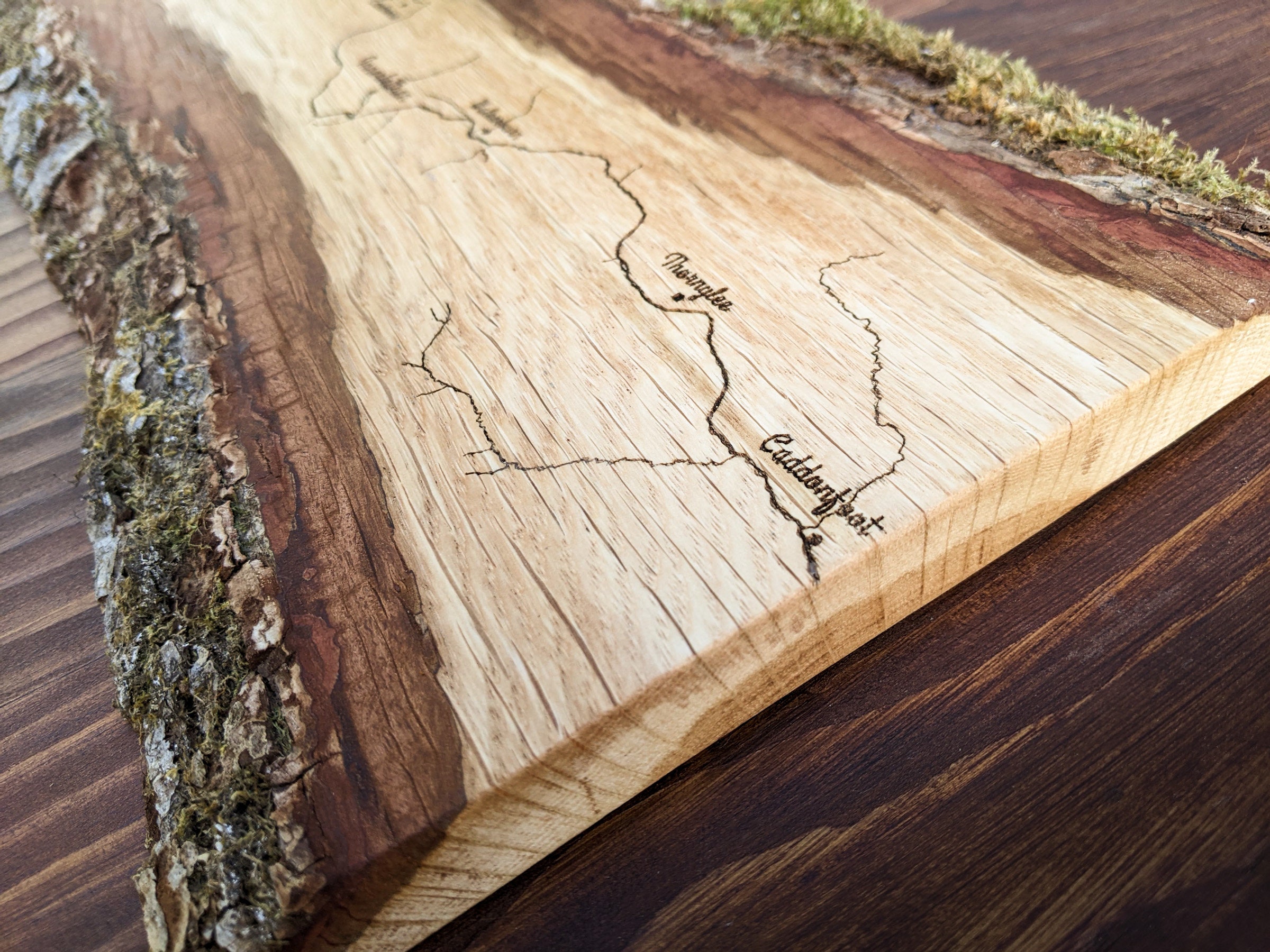 Wooden Engraved River Map Made to Order Maps on Wood - Etsy