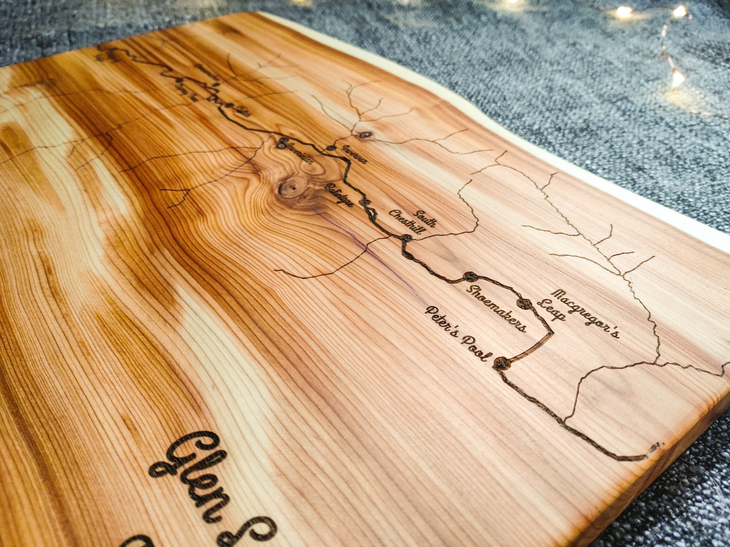 Wooden Engraved River Map Made to Order Maps on Wood - Etsy