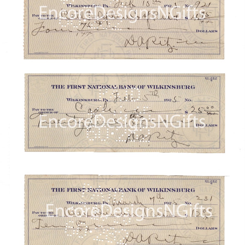 Old Bank Checks - Etsy