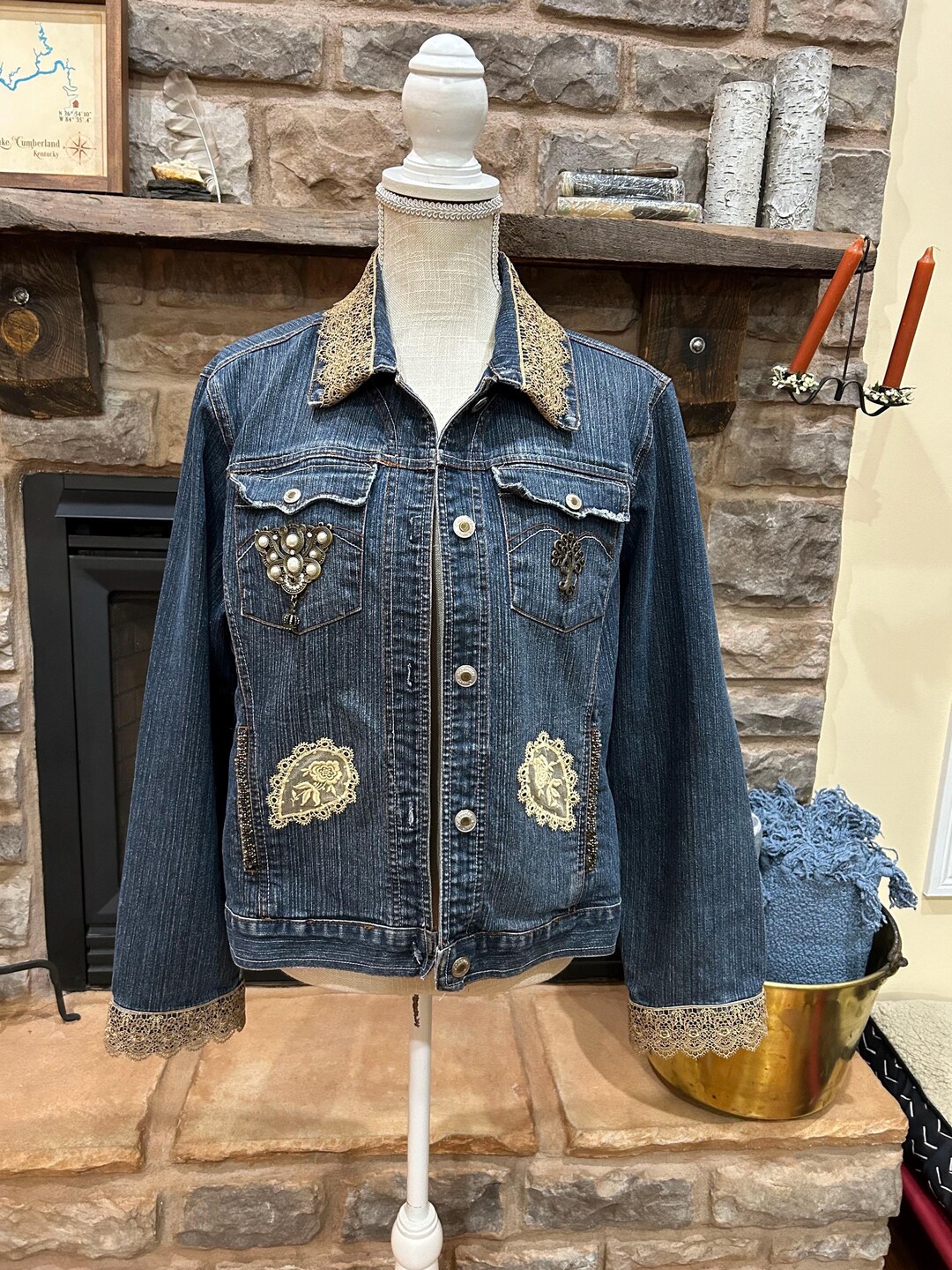 Custom Order Embellished Denim Jacket - Etsy
