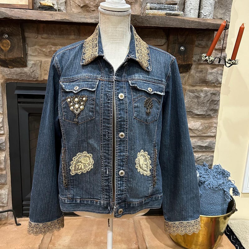 Embellished Jean Jacket - Etsy