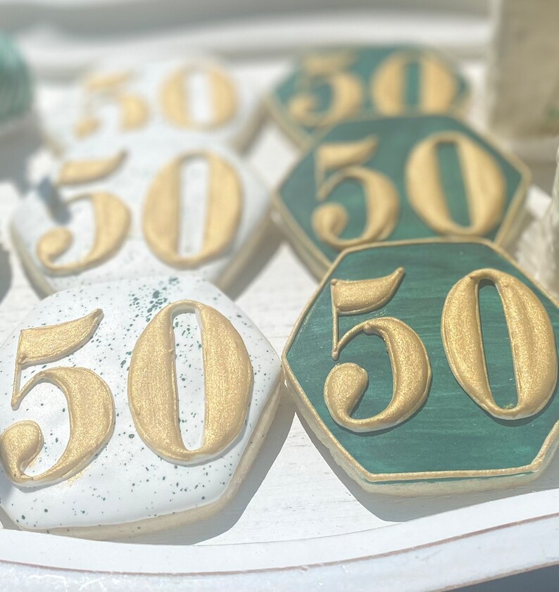 Number Cookies 50th - Etsy