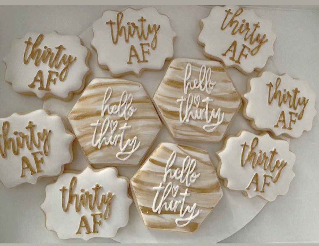 Hello Thirty Birthday Sugar Cookies - Etsy
