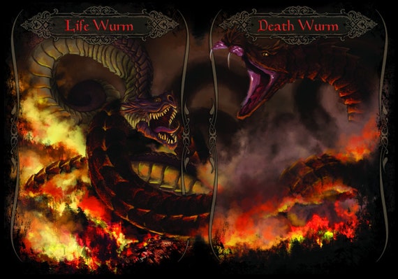 Life/death Wurms MTG Token wurmcoil Engine - Etsy