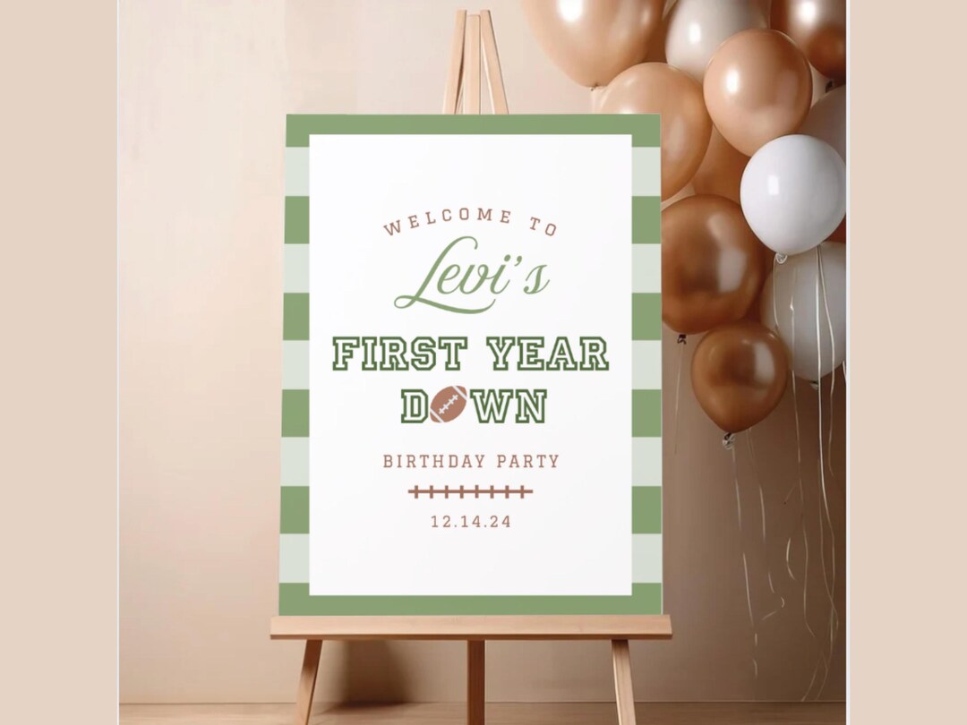 First Year Down Birthday Party Welcome Sign, First Birthday Theme, 1st ...