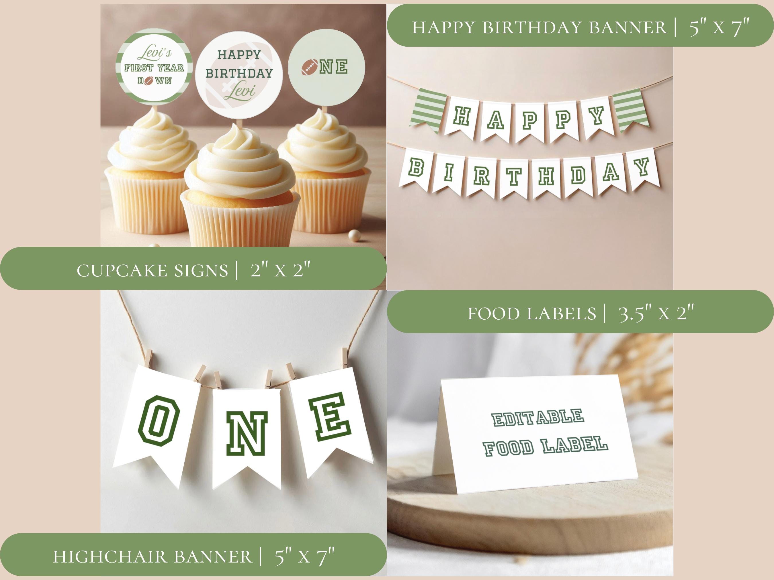 First Year Down Birthday Party Bundle, First Birthday Themes, 1st ...