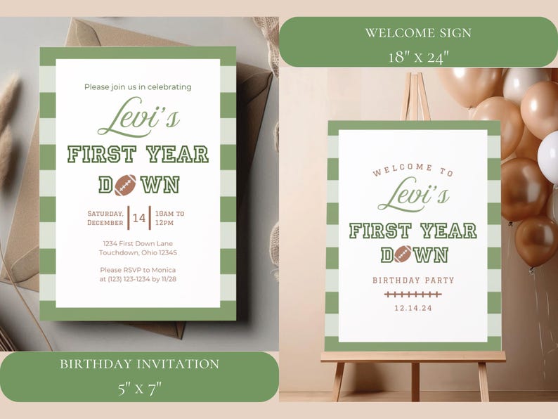 First Year Down Birthday Party Bundle, First Birthday Themes, 1st ...