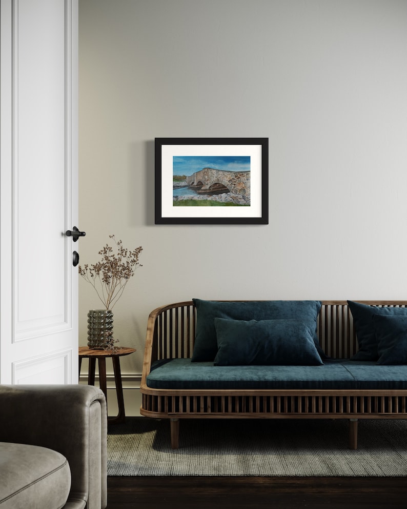 Colt State Park Stone Bridge Watercolor Art Print: Rhode Island Coastal ...