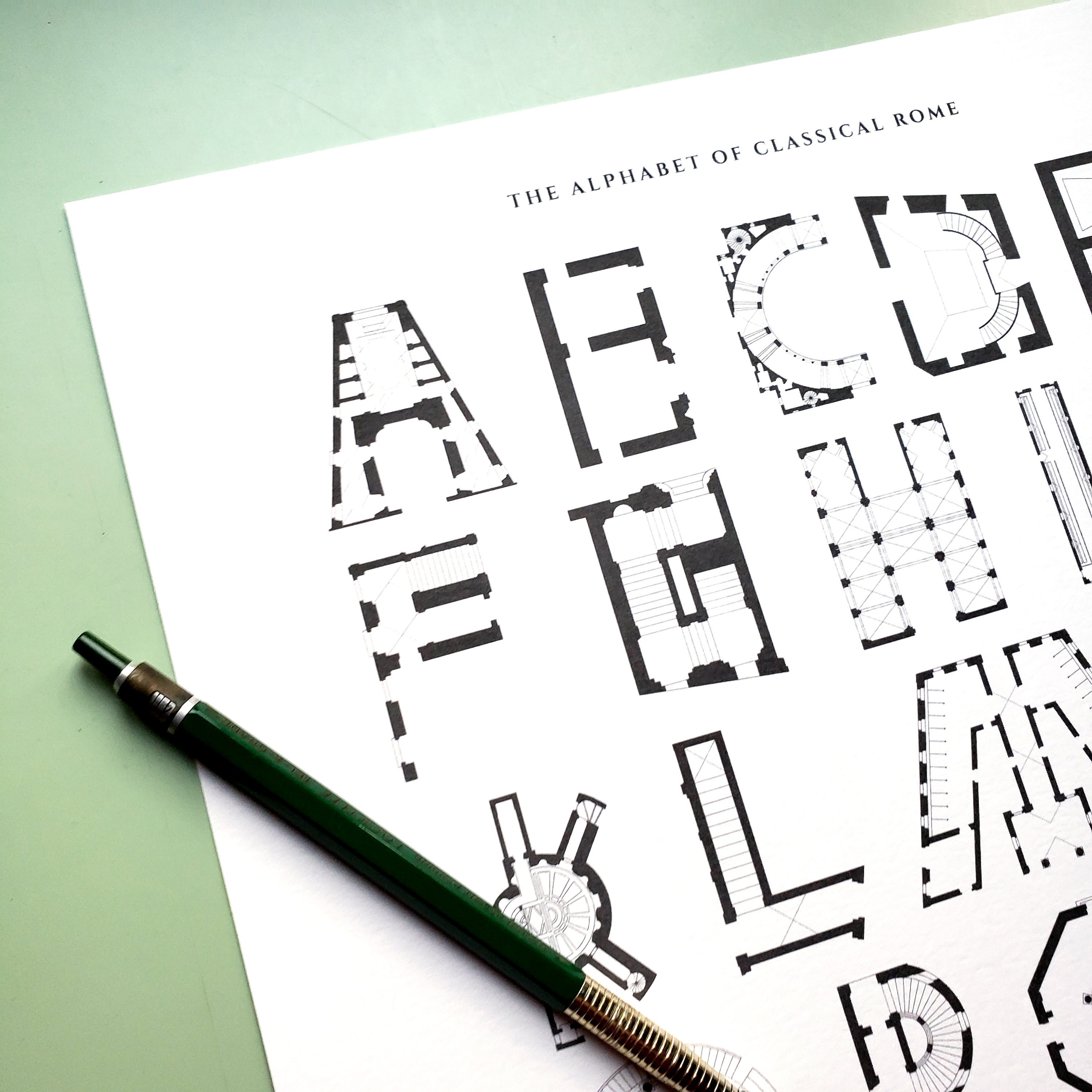 Classical Architecture Alphabet Print Rome Italy | Etsy