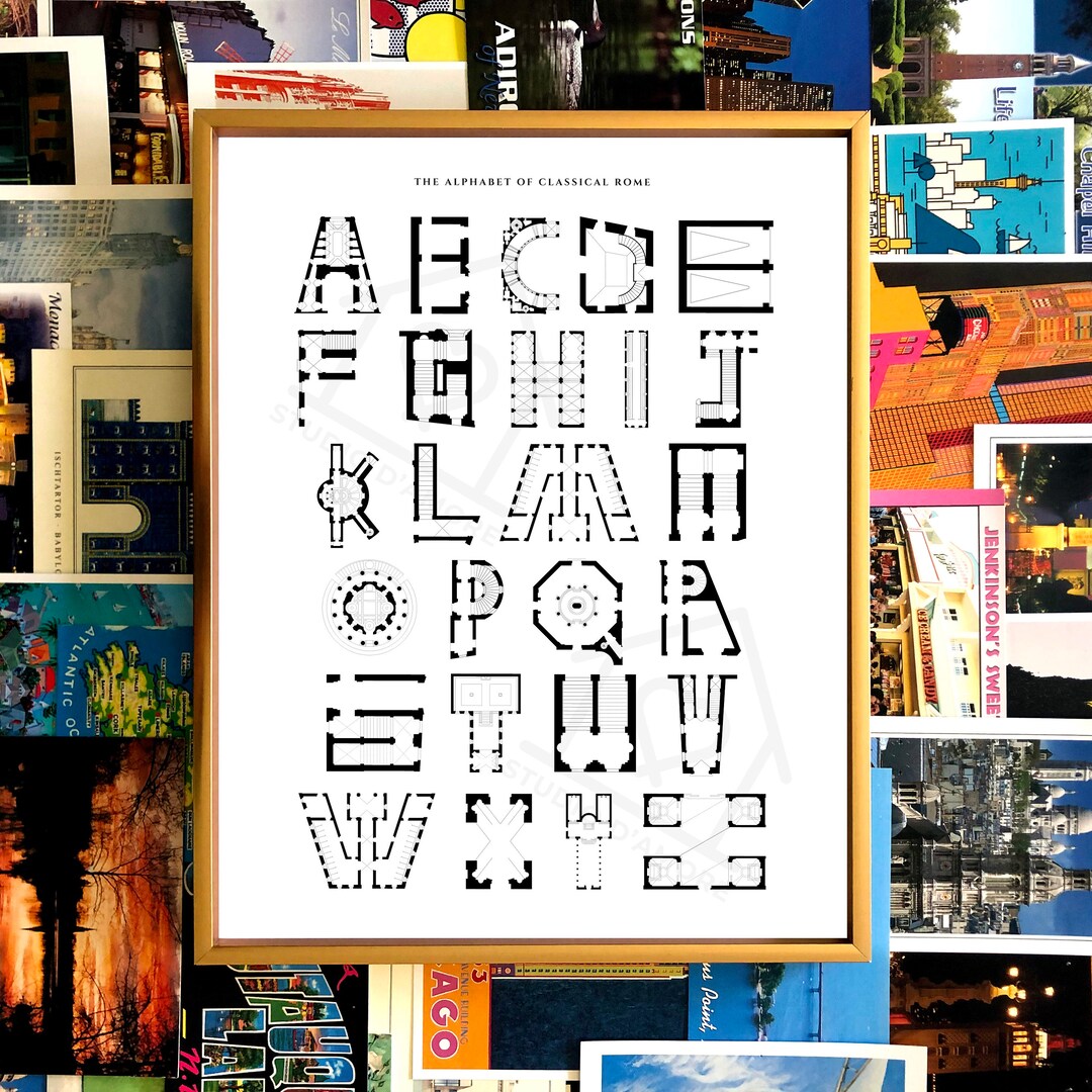 Classical Architecture Alphabet Print, Rome, Italy, Architecture Art ...